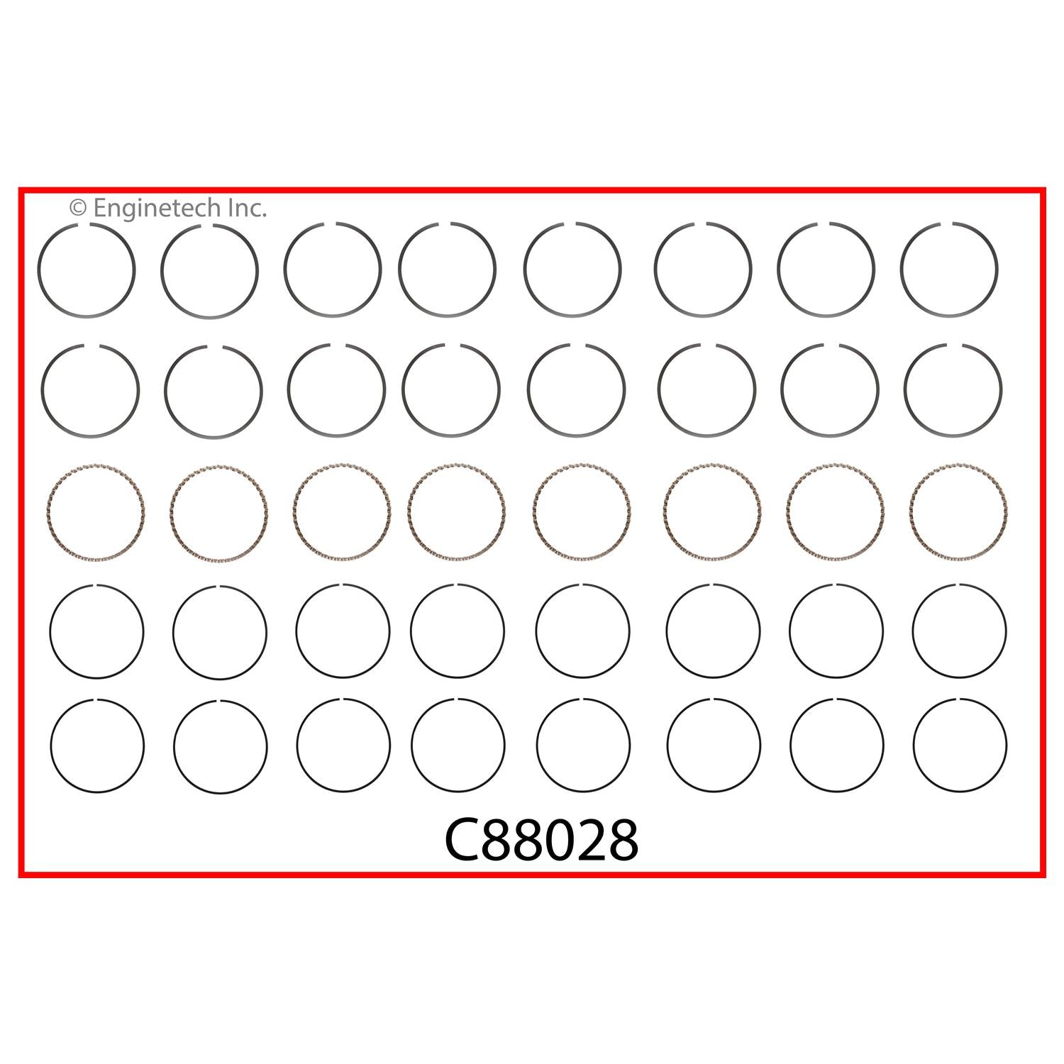 Enginetech C88028-.50 Engine Premium Piston Ring Complete Set for Cadi ...