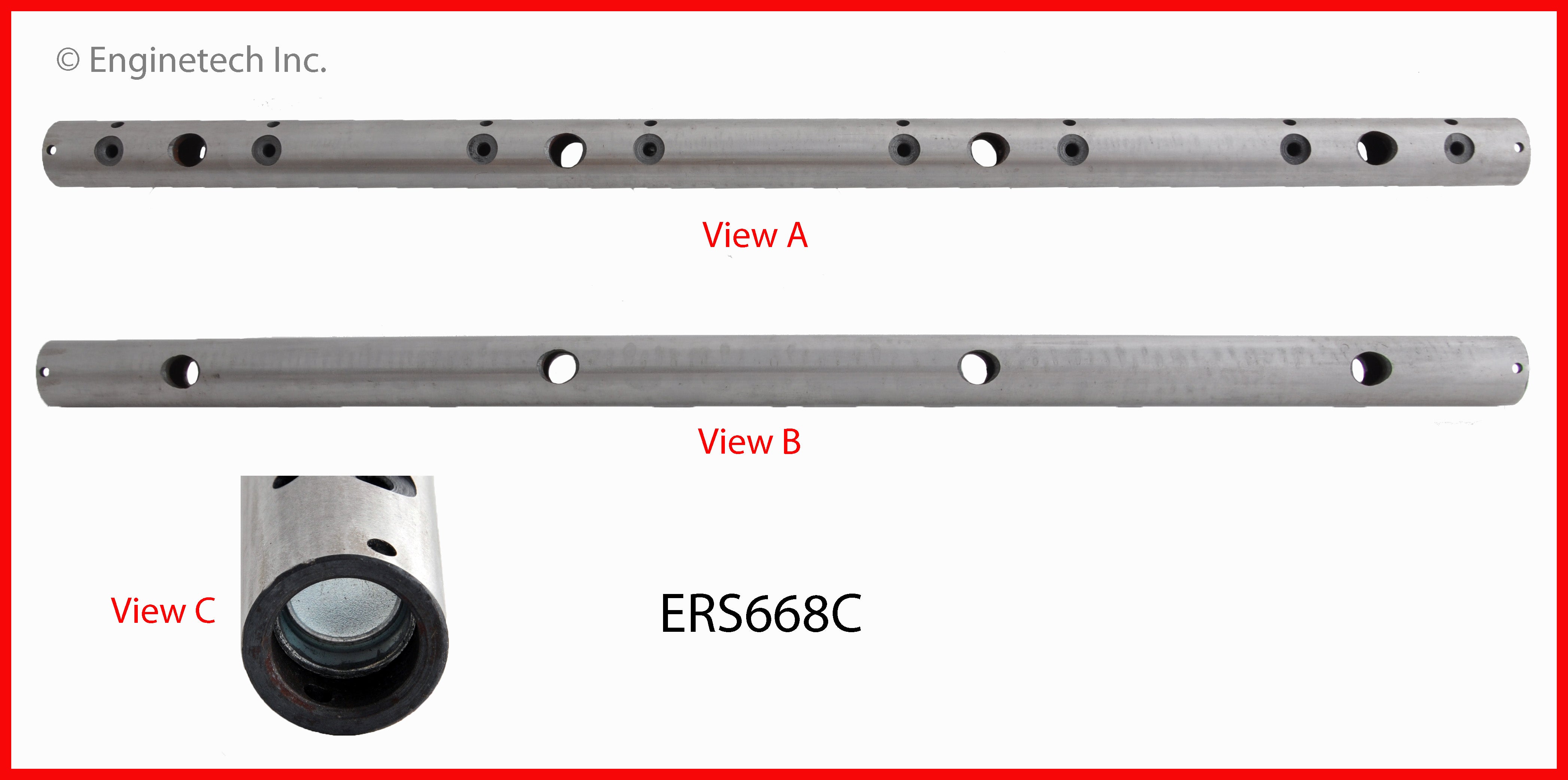 Enginetech ERS668C Engine Rocker Arm Shaft for One Cylinder Head ...