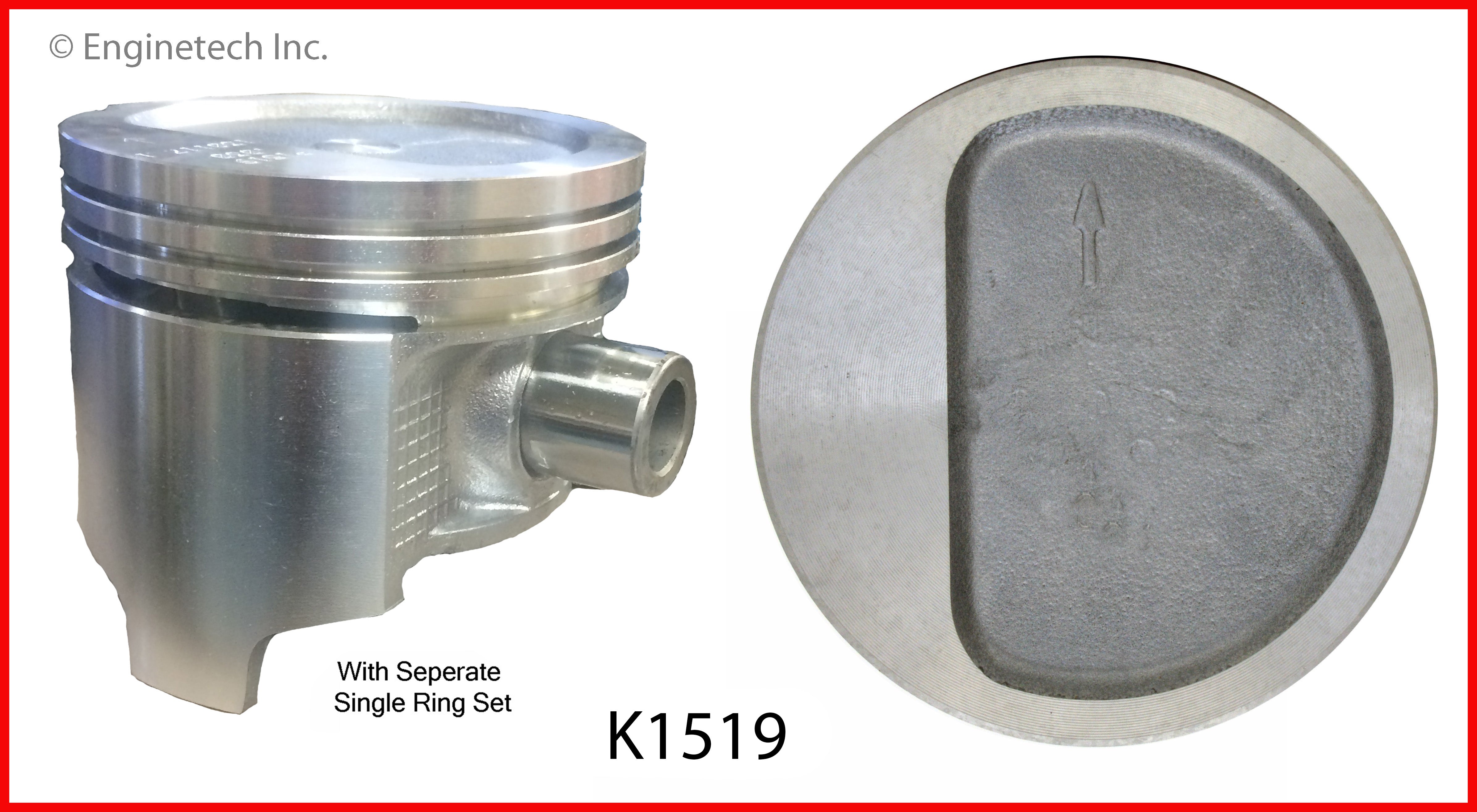 Enginetech K1519(6)040 Engine Piston Kit with Separate Full Ring Stack ...