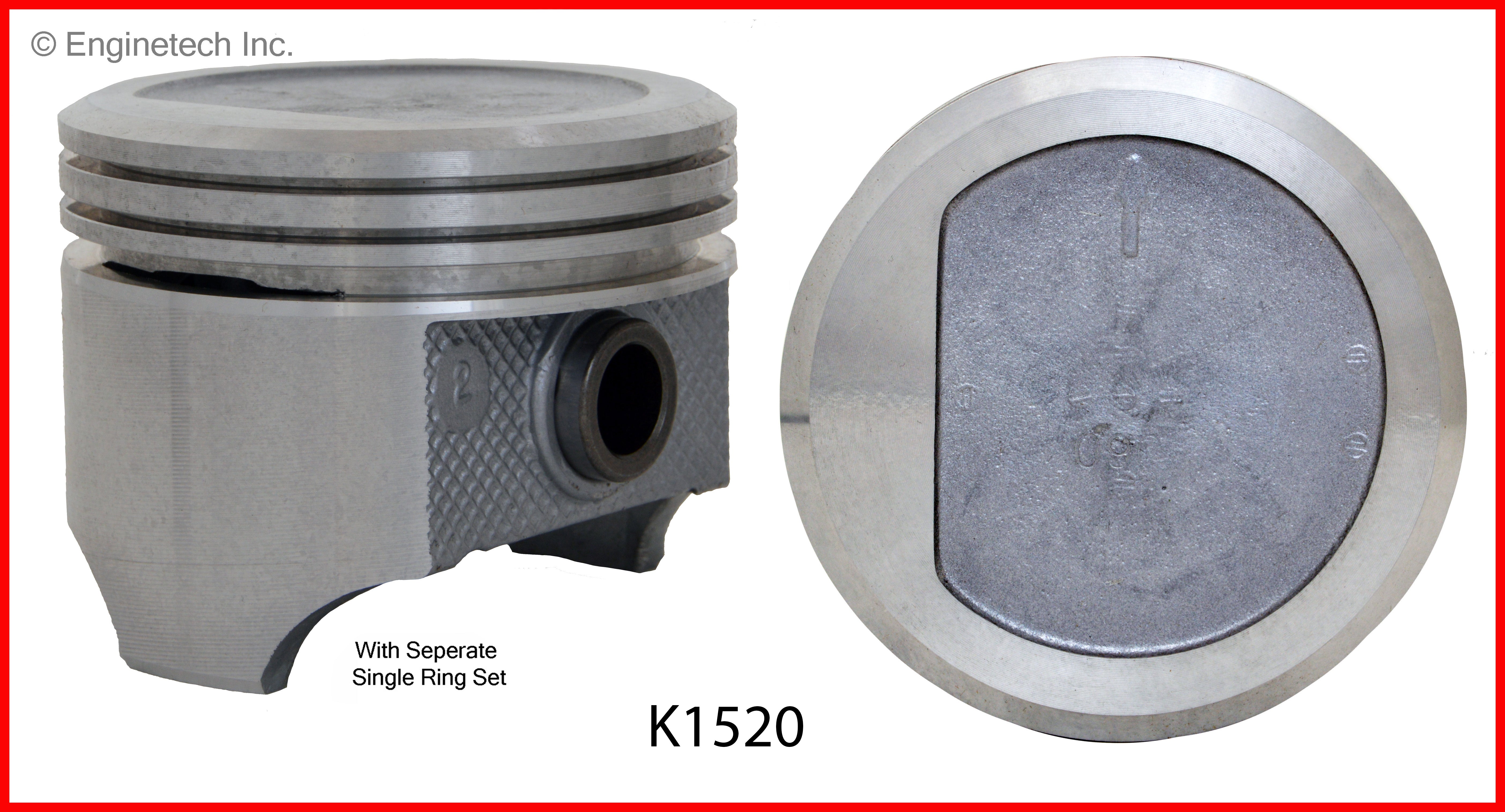 Enginetech K1520(6)P030 Engine Piston Kit with Full Ring Stack - Stand ...