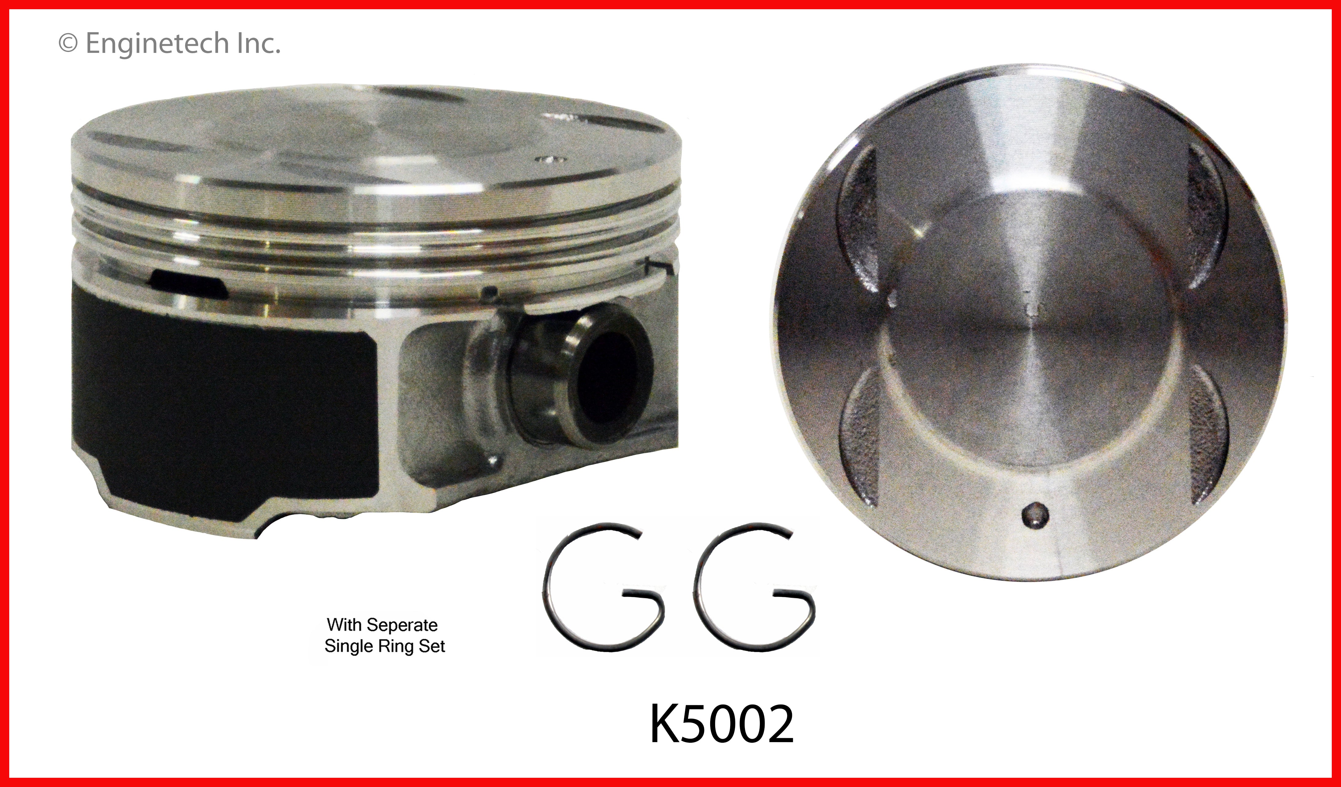 Enginetech K5002(6)PSTD Engine Piston Kit with Separate Full Ring Stac ...