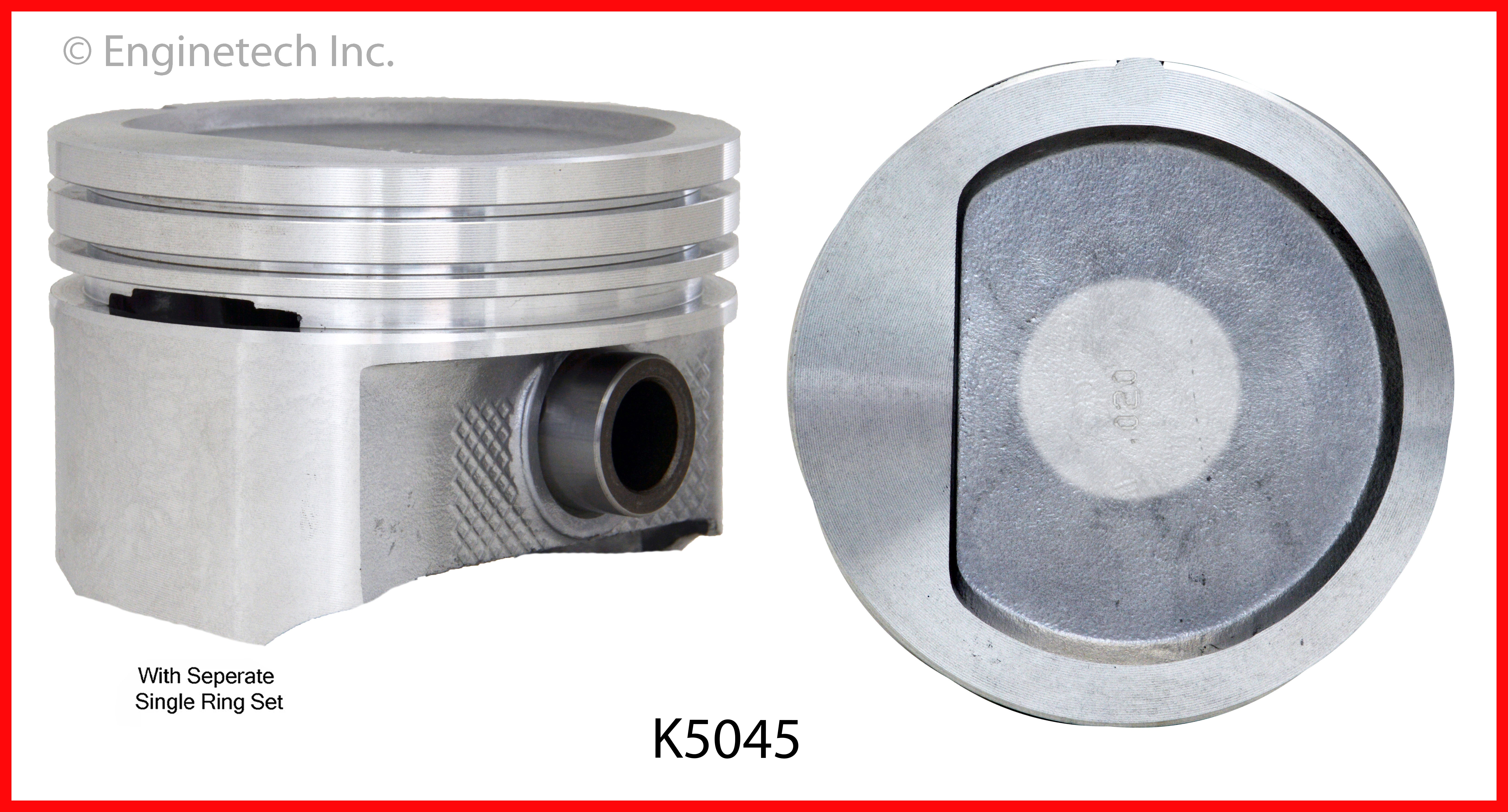Enginetech K5045(4)P030 Engine Piston Kit with Full Ring Stack Options ...