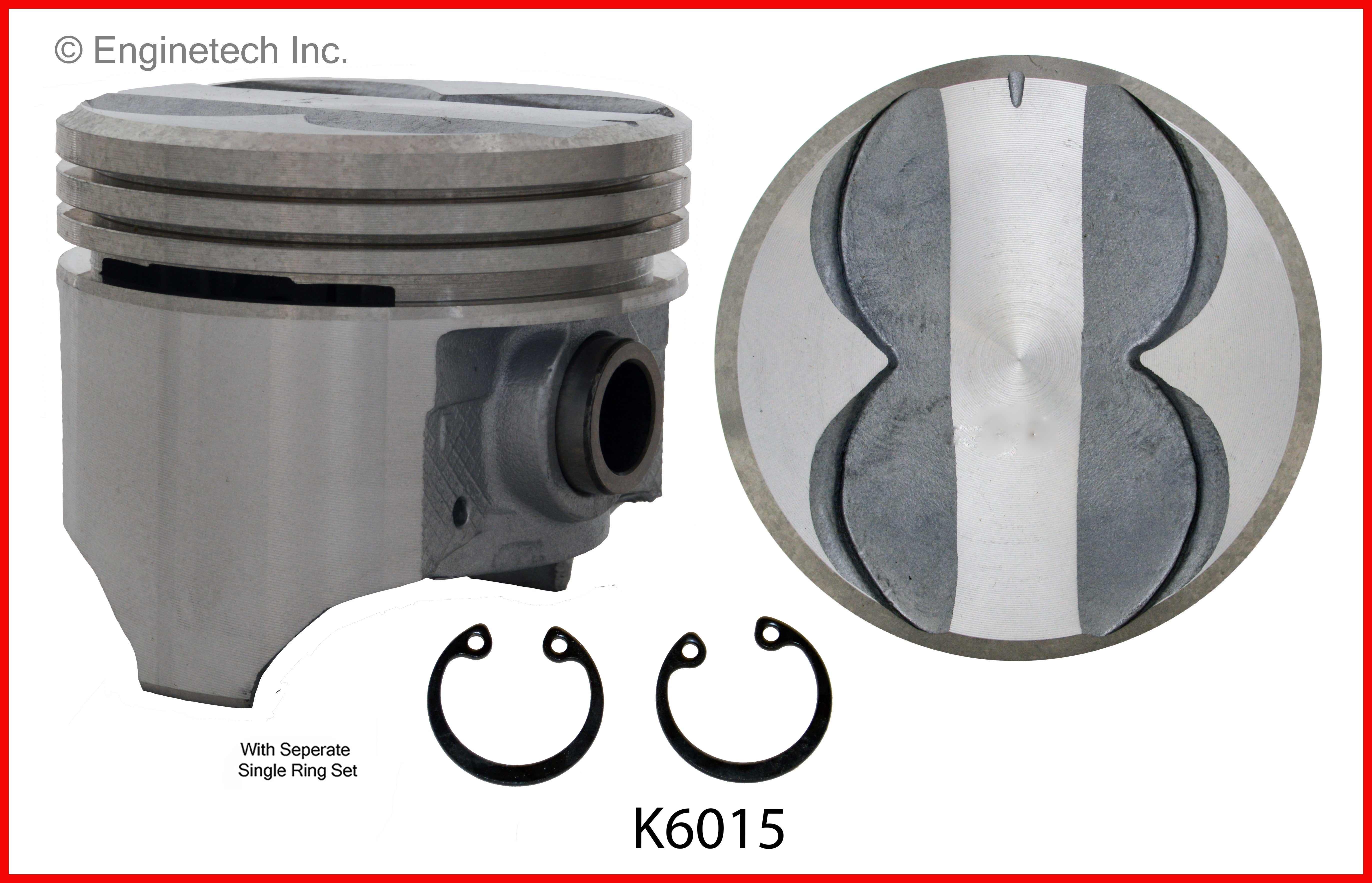 Enginetech K6015(8)030 Engine Piston Kit with Separate Full Ring Stack ...