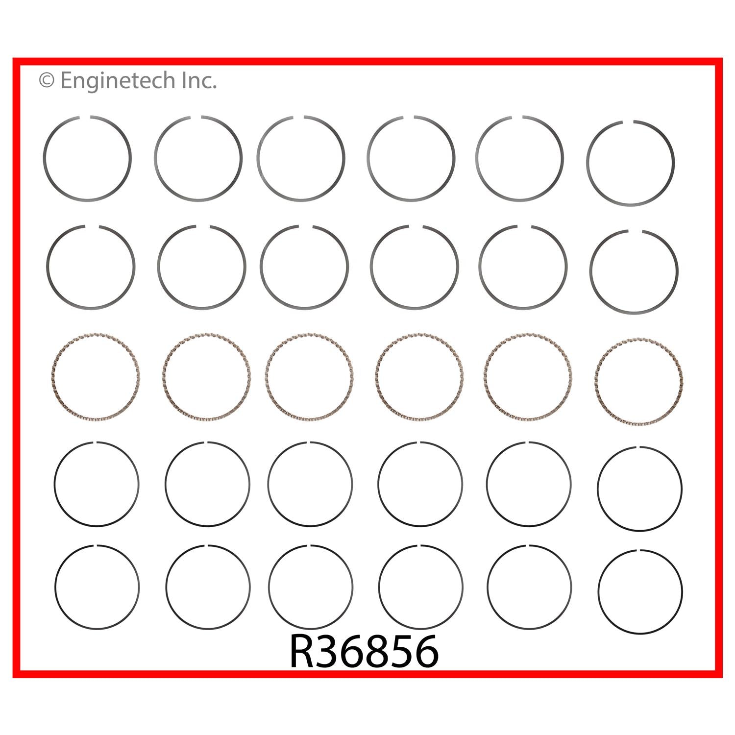 Enginetech R36856-030 Engine Cast Iron Piston Ring Complete Set for Fo ...