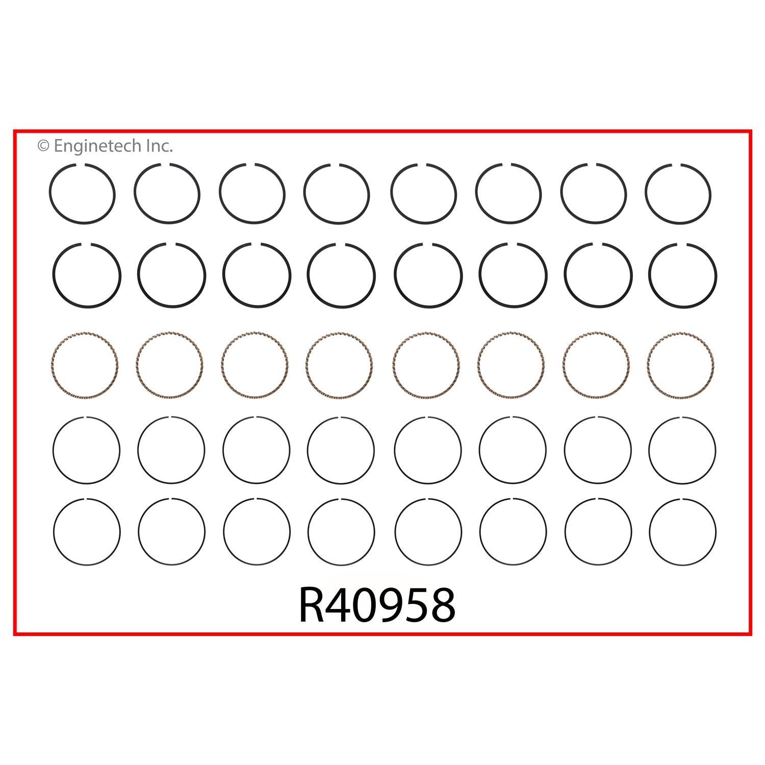 Enginetech R40958-040 Engine Cast Iron Piston Ring Complete Set for Cl ...